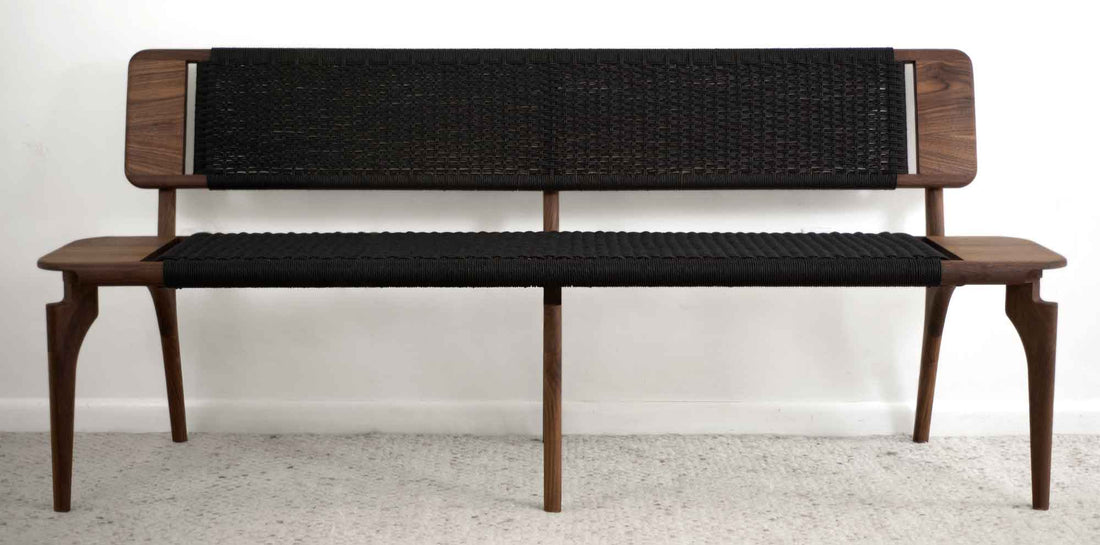 KHEM Black Corded Bench with Back – KHEM Studios