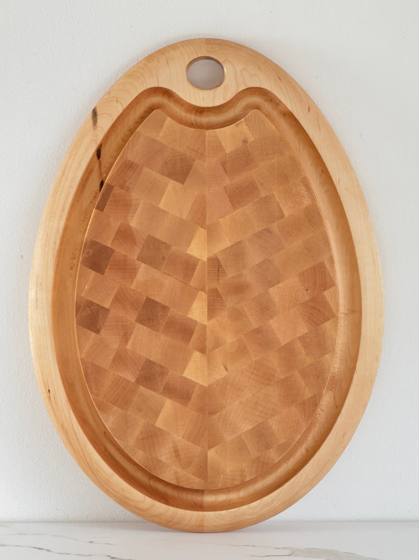 End Grain Deep Juice Groove Small Egg Carving Board- Limited Edition – KHEM Studios